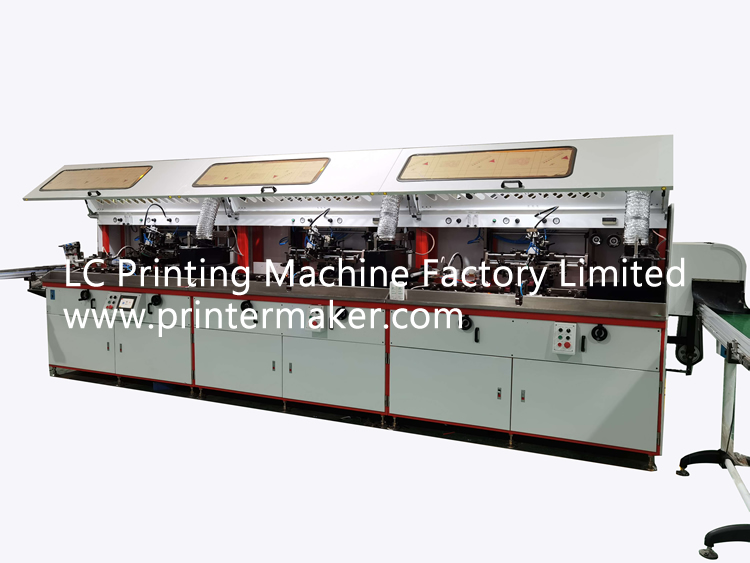 3 Colors Automatic UV Silk Screen Printing Machine